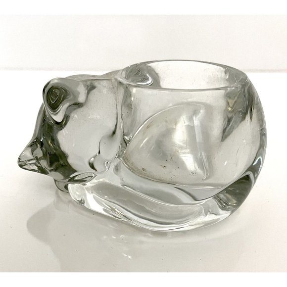 Indiana Glass | Accents | Indiana Glass Clear Crystal Lazy Sleeping Cat ...
